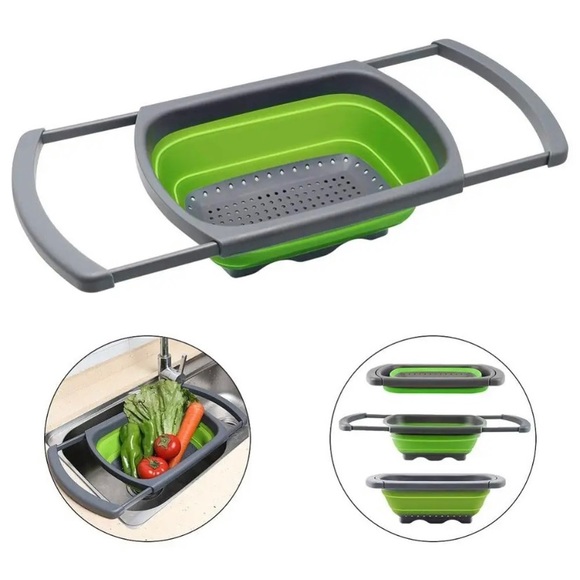Kitchen | Vegetable Colander Food Strainer Green Color Vegetables ...